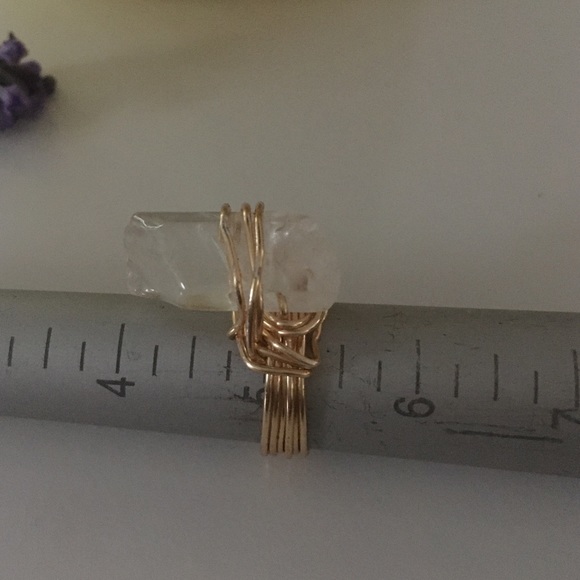 Jewelry | Rose Luster Quartz Stone Wire Wrapped Ring | Poshmark